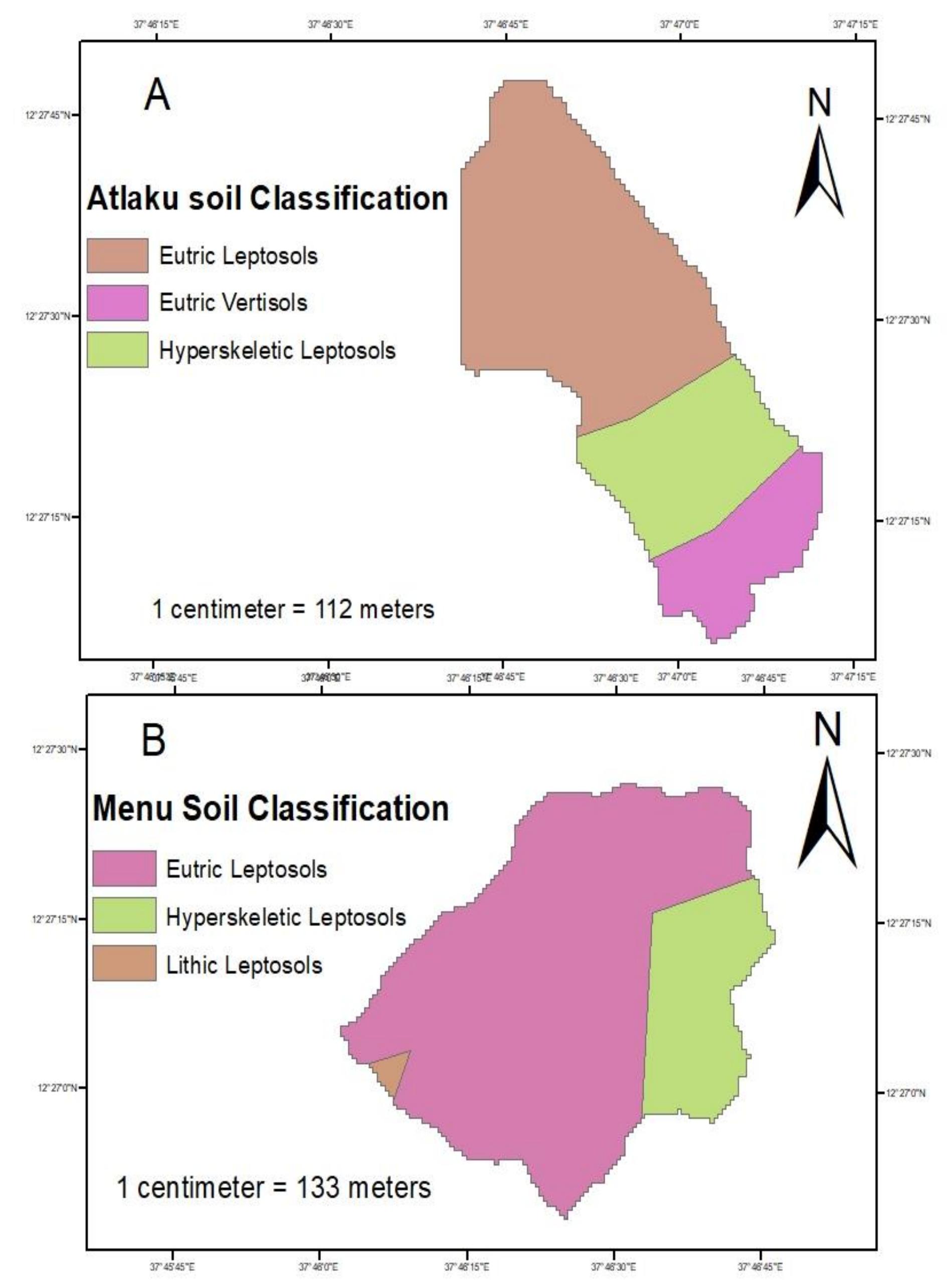 - 12: major sub soil classification for atlaku (a) and menu