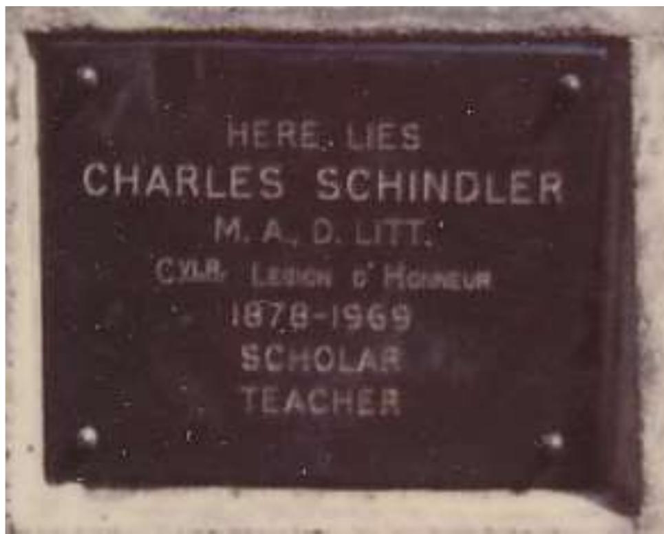 Professor schindler's grave (photo courtesy of ivan