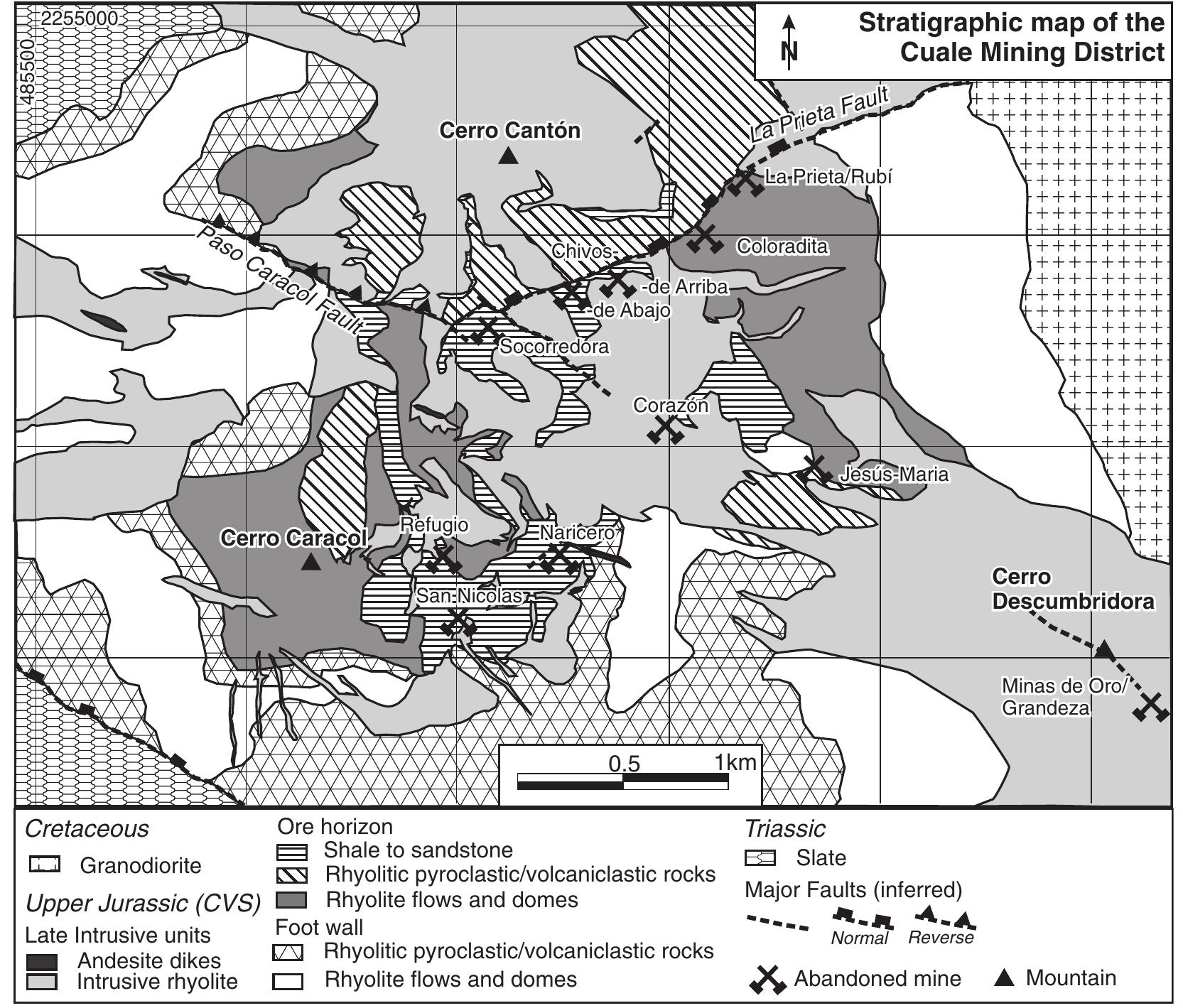 Fic. 5. stratigraphic map of the cuale mining district,