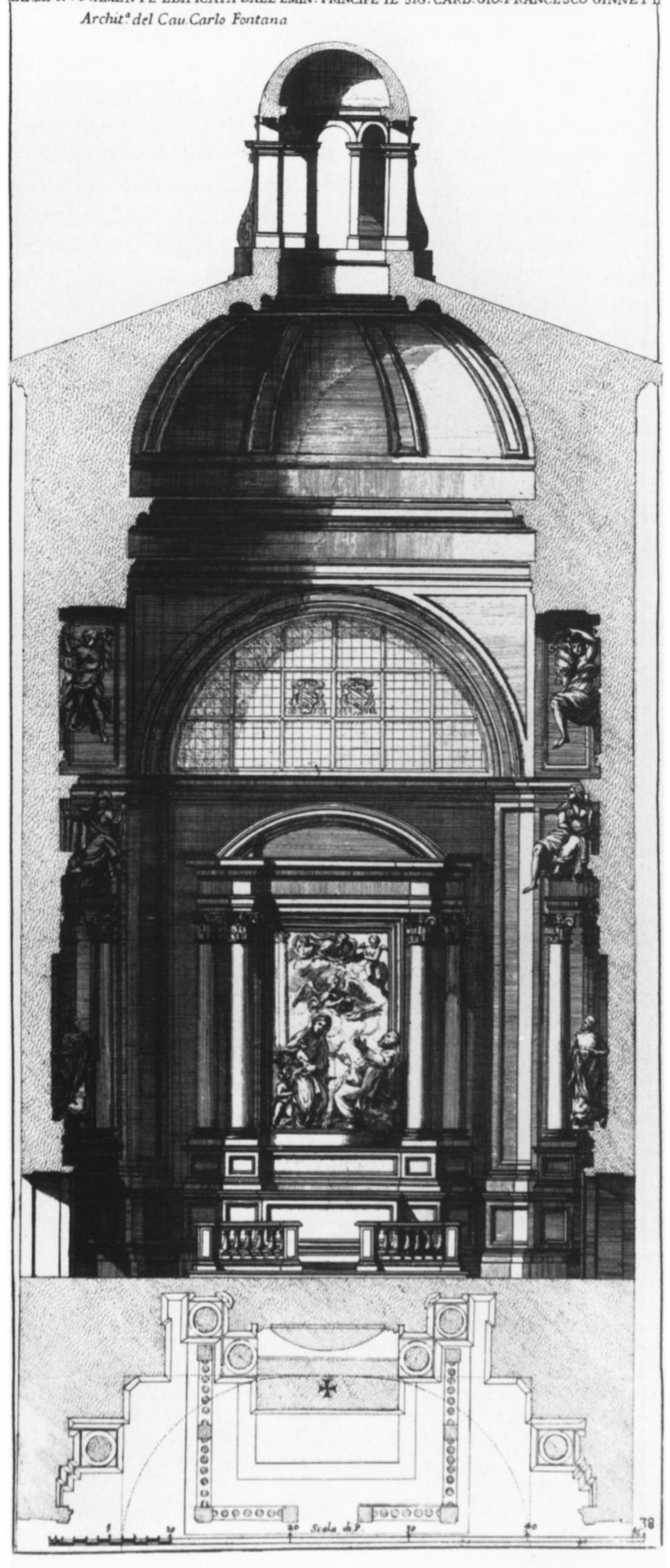 8. plan and elevation of the ginetti chapel in s. andrea