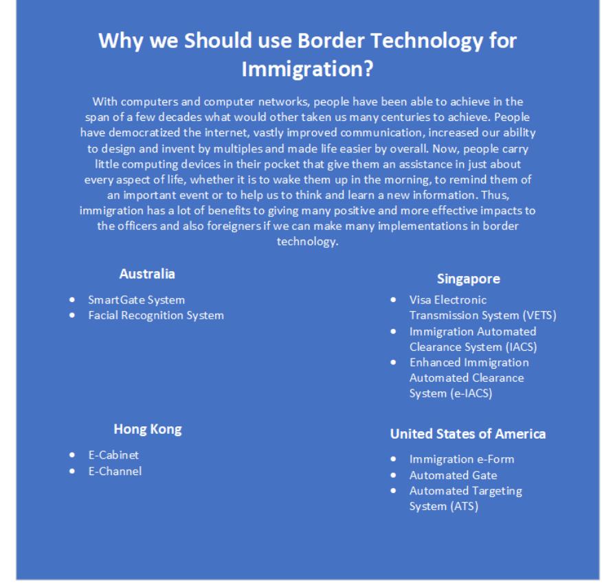 Various immigration and border technology systems there are