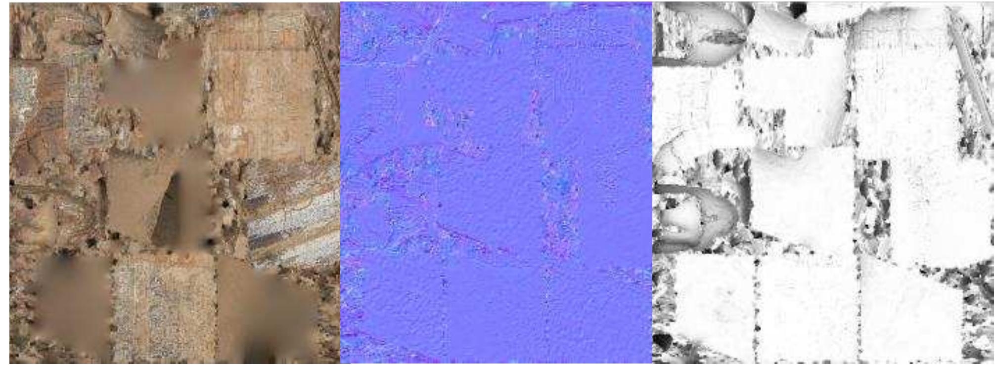 Mesh maps from the myin-pya-gu model: a texture map (left),