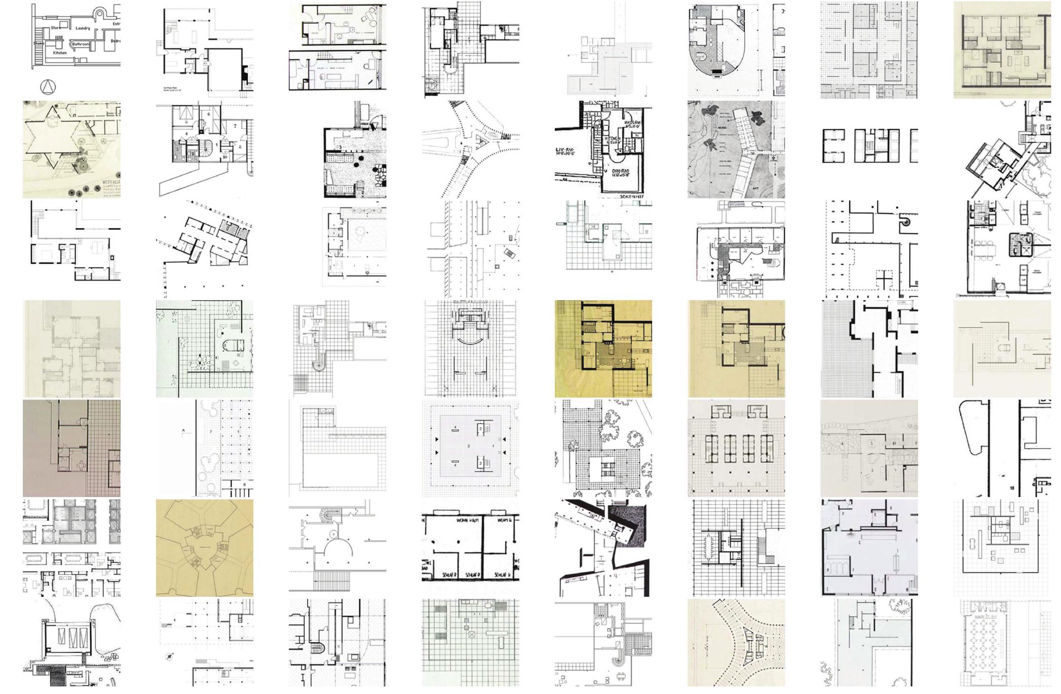 4 aset off modern plans, used as target images.