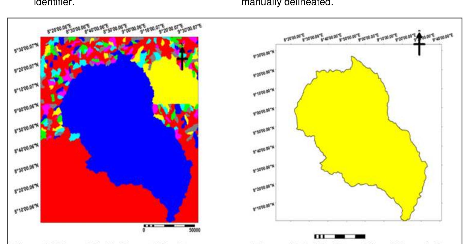 Map of the delineated catchments