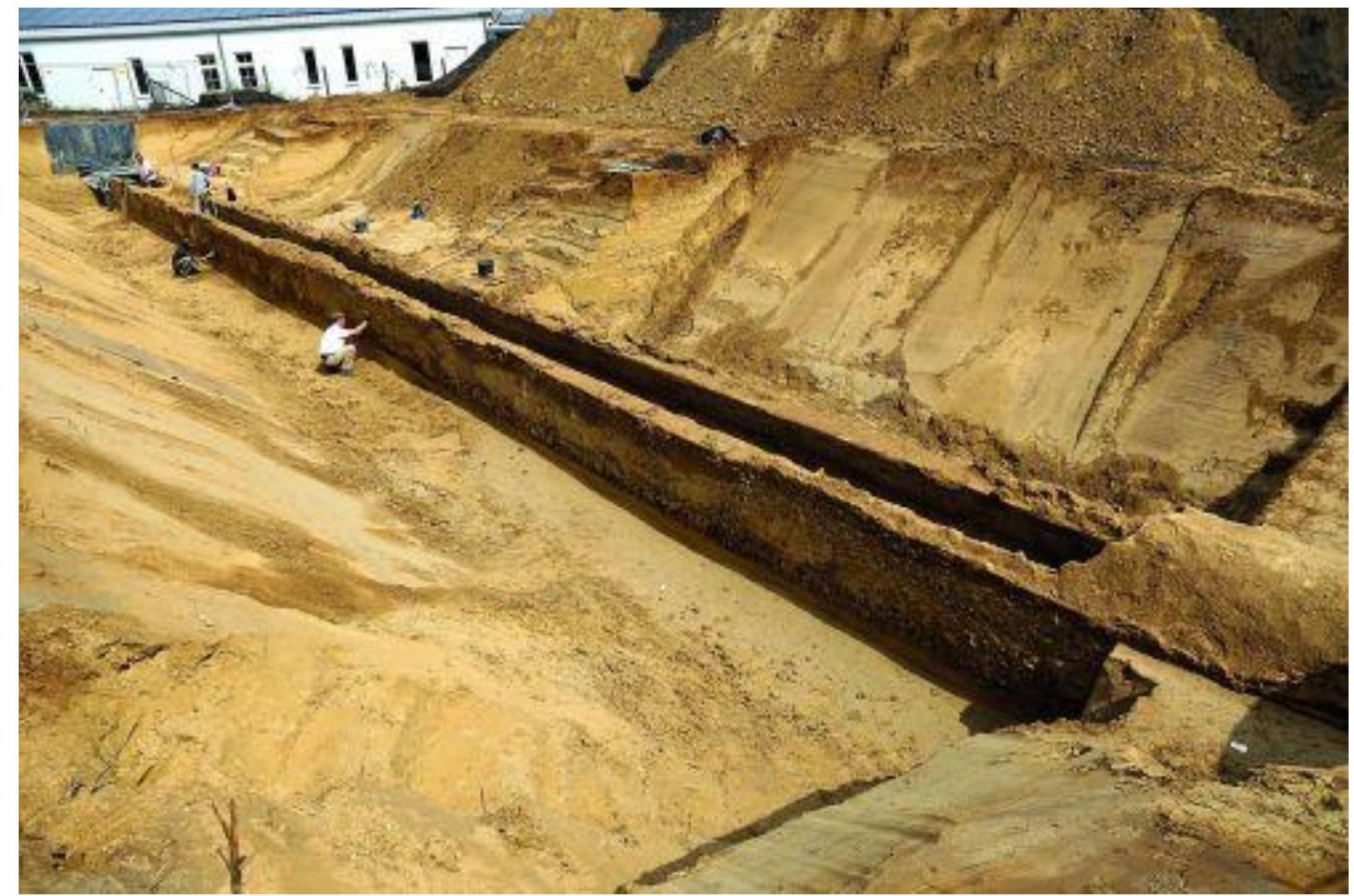 The well-preserved section of the roman water pipeline near