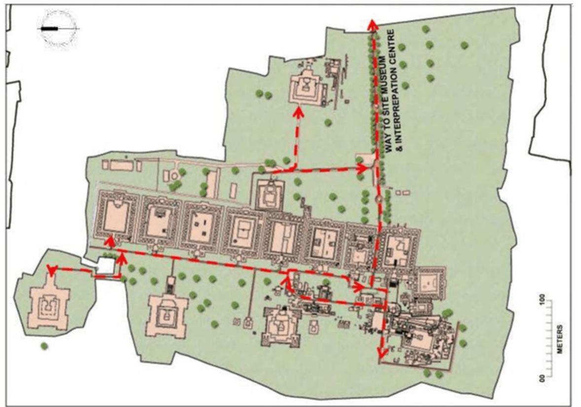 -site plan of nalanda university ruins shown with