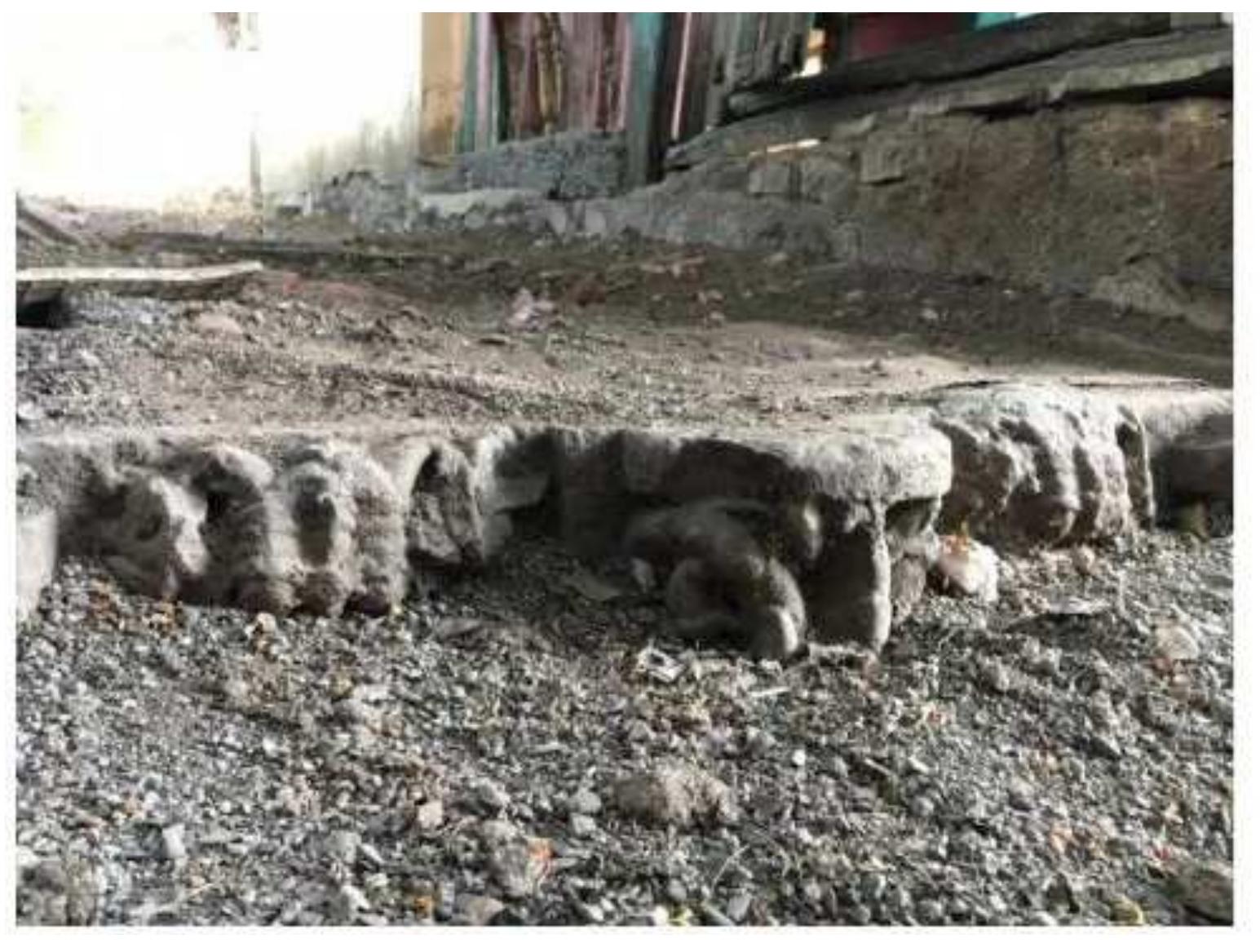 Old temple plinth right next to the new temple