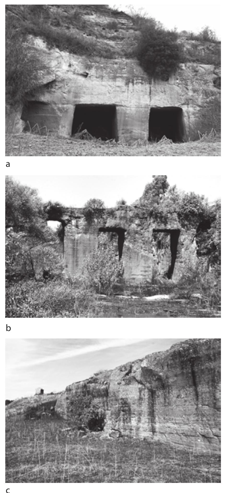 Examples of ancient roman quarries (see fig. 2 for