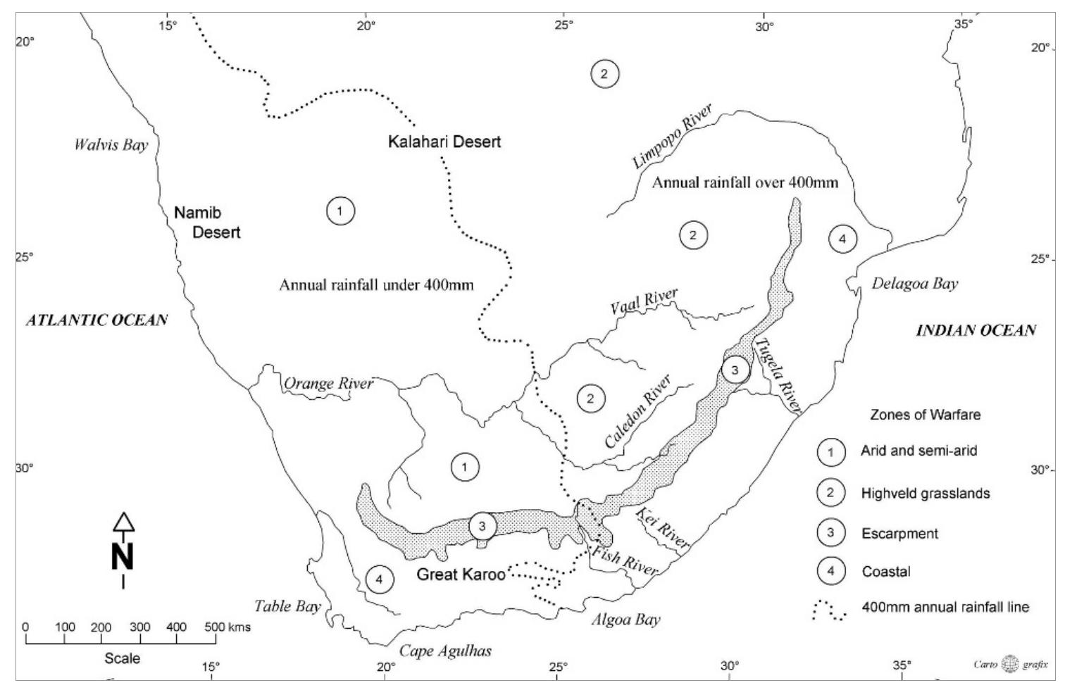 The general physical features of the south african theatre,