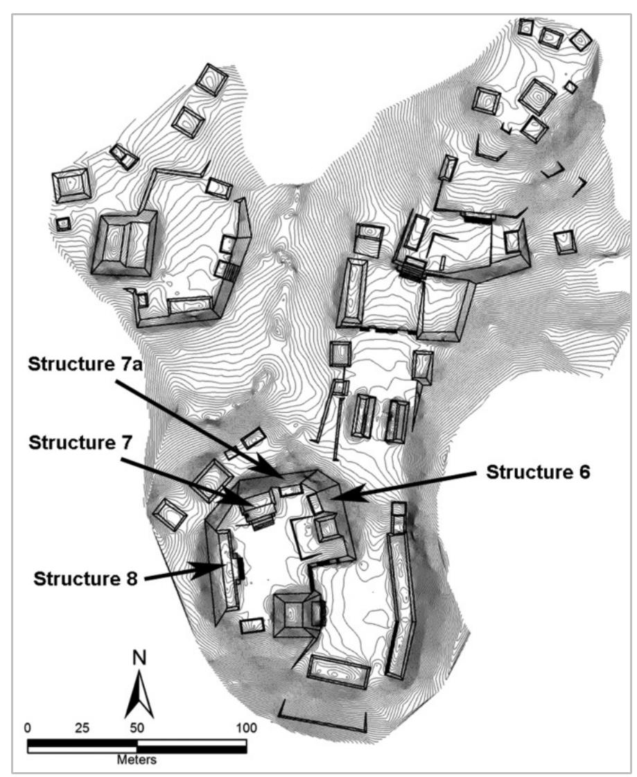 Map of nim li punit, showing locations of structures