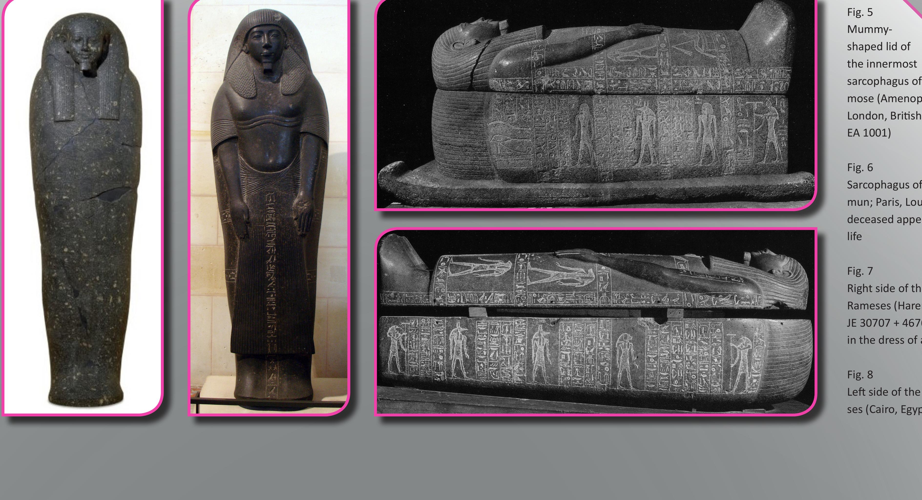Sarcophagi showing the deceased in the dress of daily life