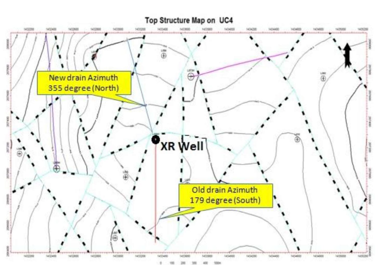 X oil field location figure 4: top structure map of member