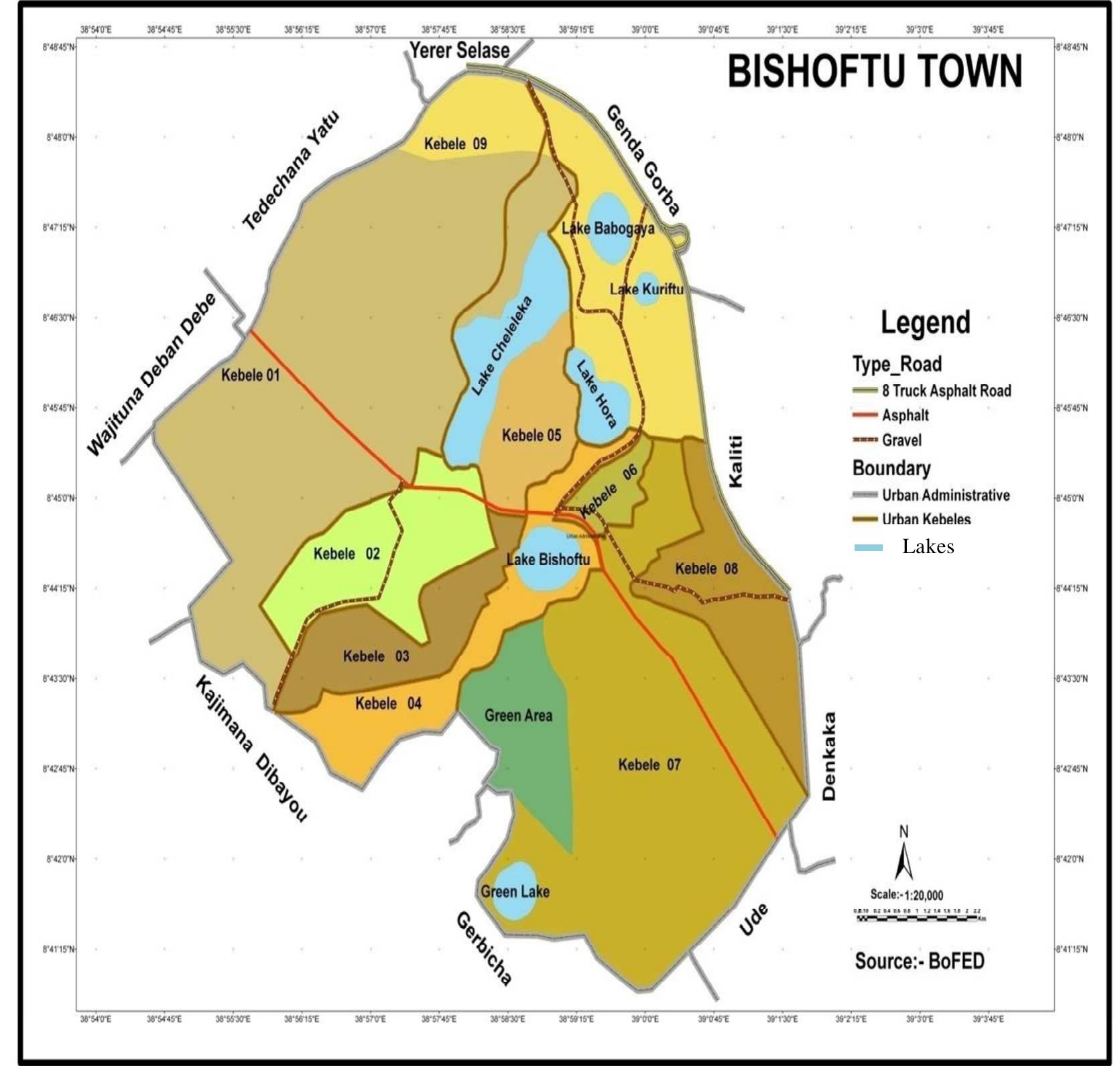 Map of bishoftu town (source: bofed, 2013) 4.2.1 natural