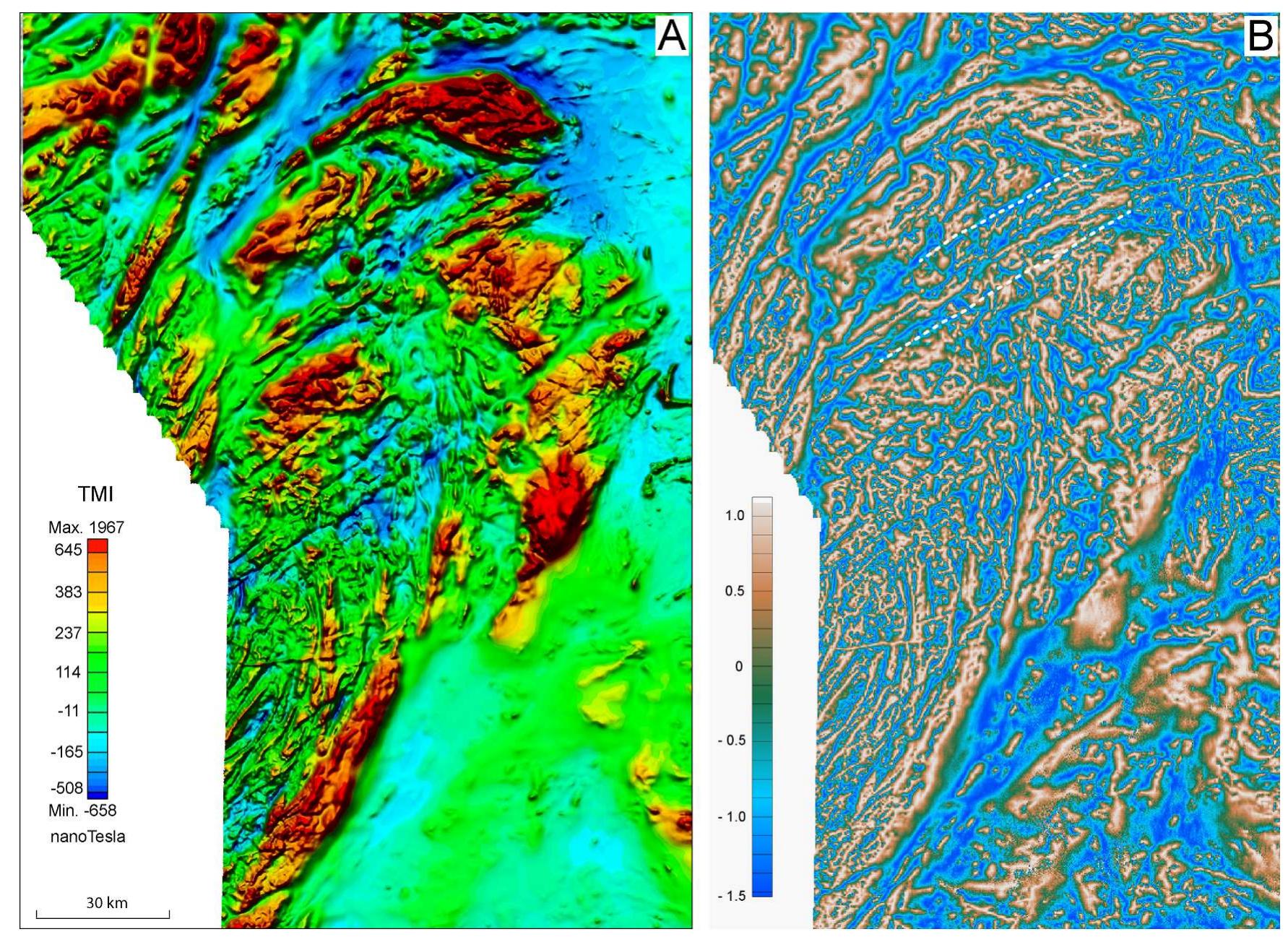 Aeromagnetic maps of the nuuk-maniitsoq region based on
