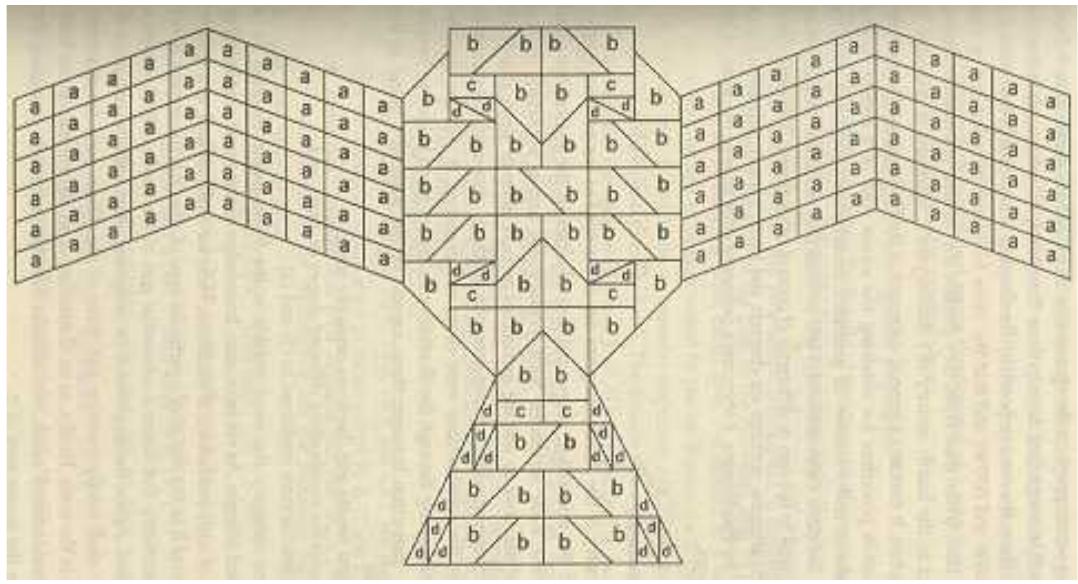 Fire altar designed as falcon vedic ritual was based on the