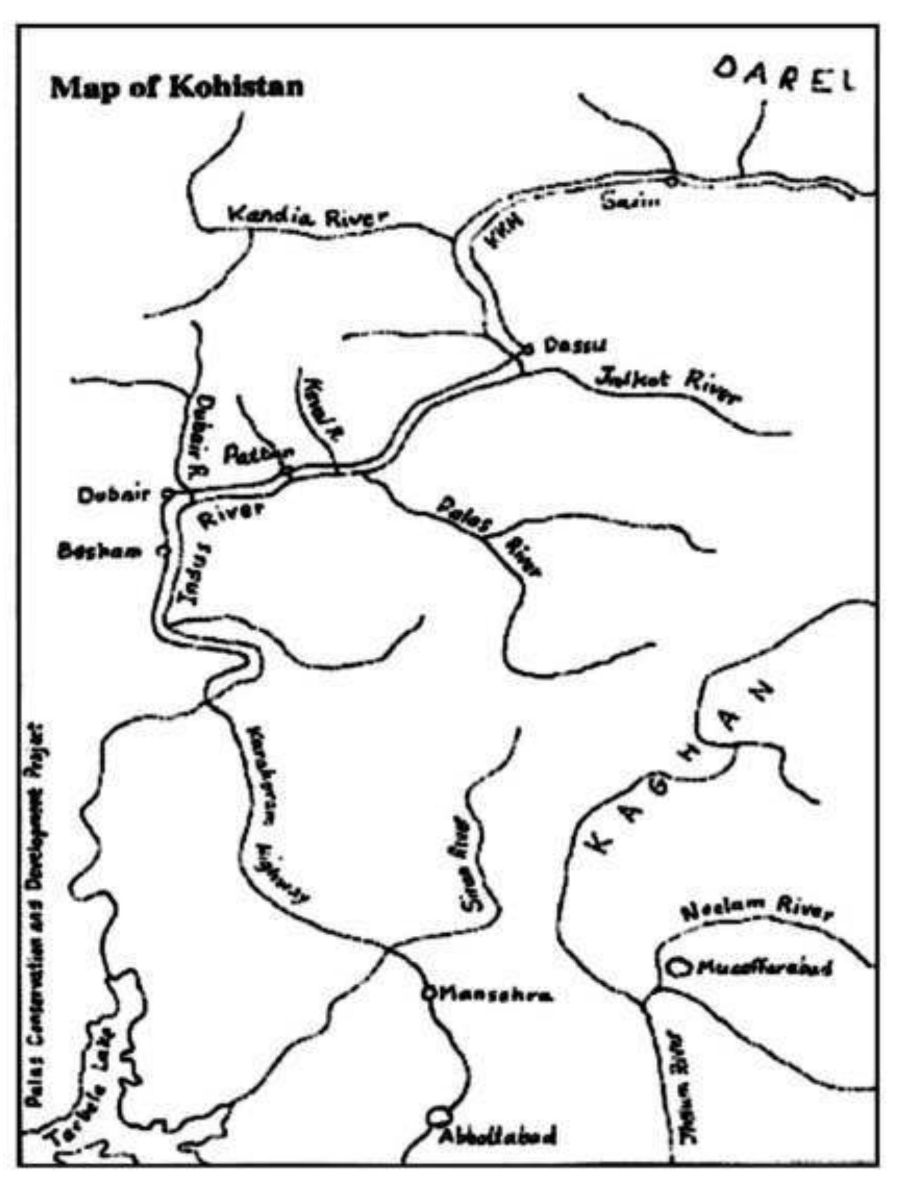 Map of kohitan, also showing the location of pattan. from