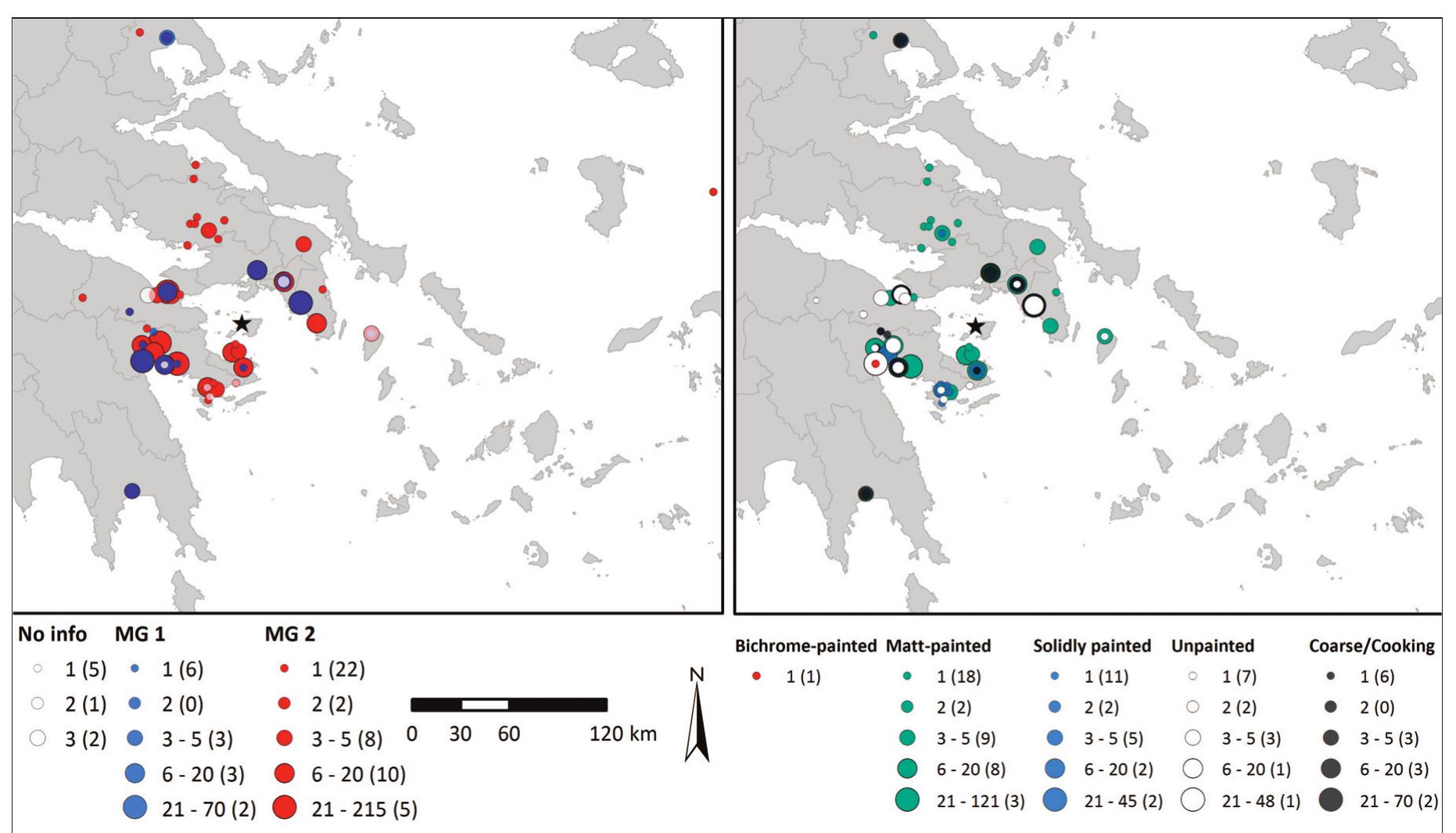 Eh iii-mh map with fabrics (left) and decoration (right);
