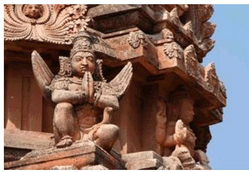 The garuda is a mythical creature, depicted as a man with