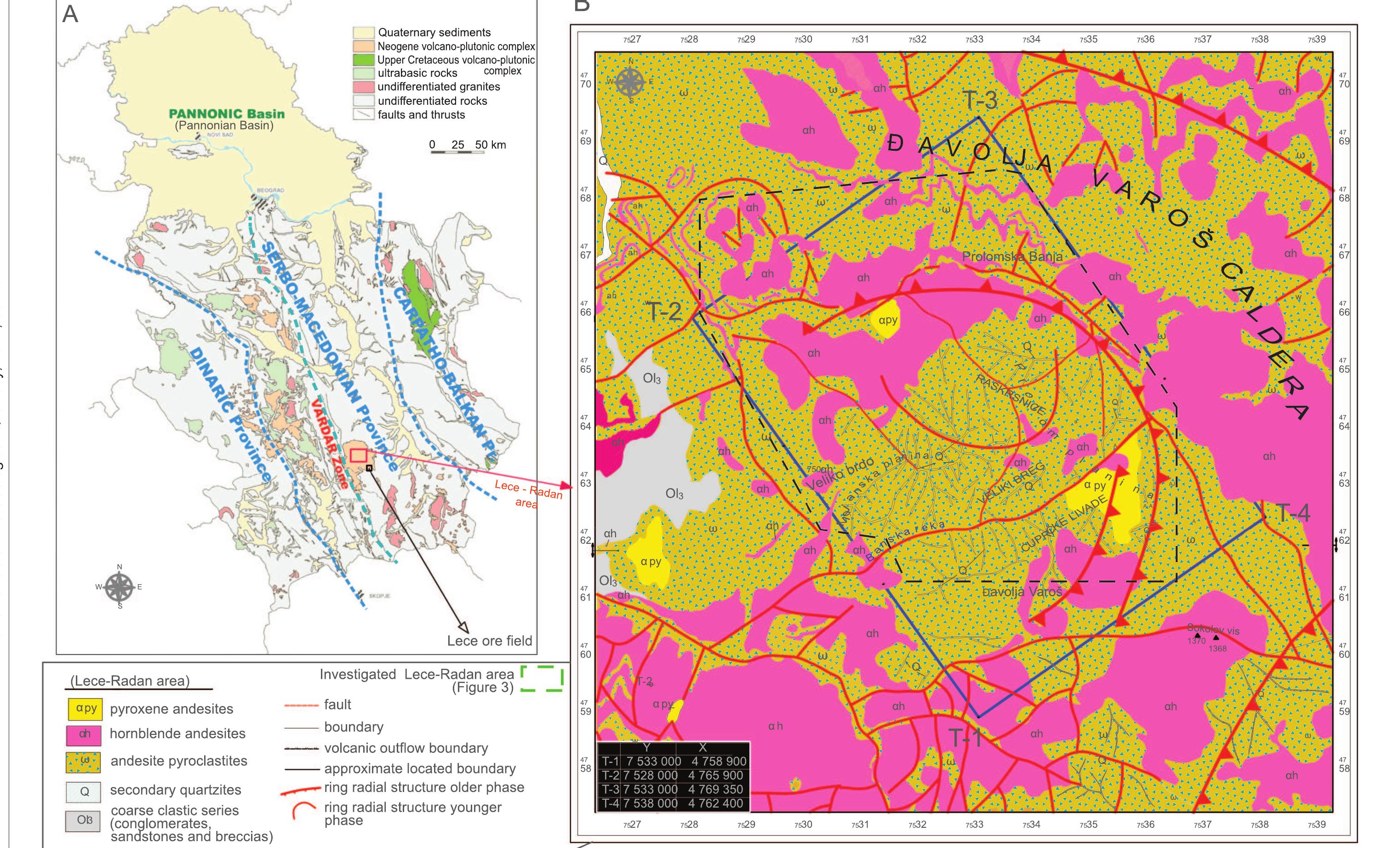 A — simplified geological map of serbia showing the main