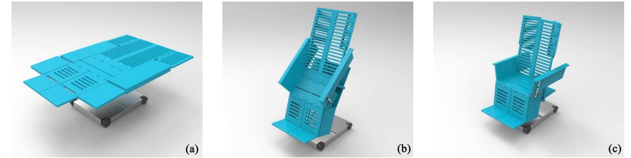 transforming bed” concept ideas: a) bed; b) standing