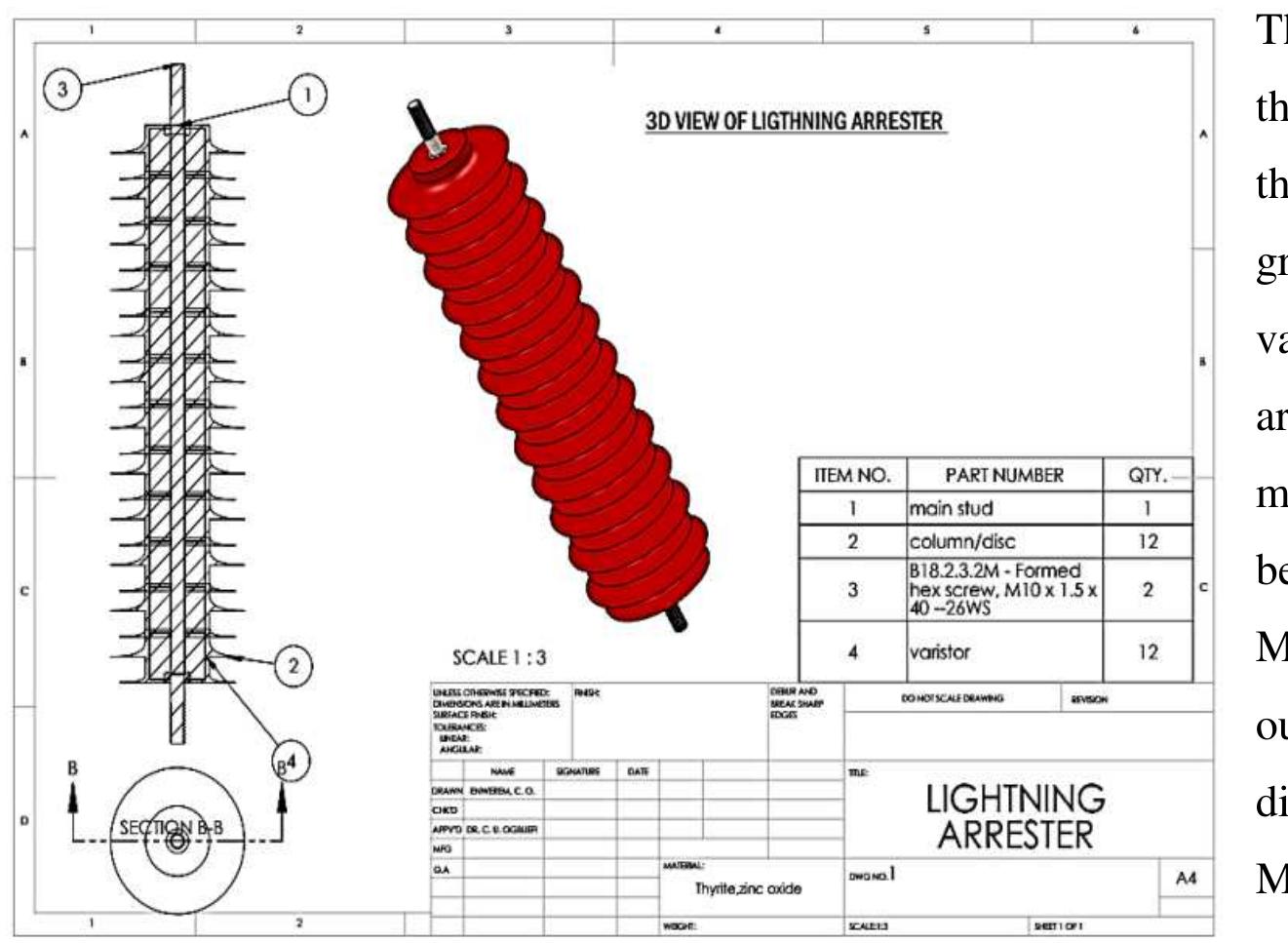 Full lightning arrester design using solidworks. 4. stack of