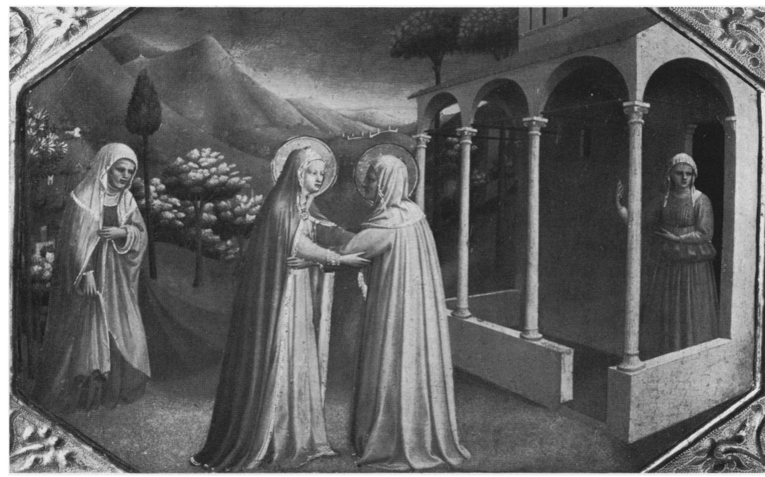 21. fra angelico, visitation, from predella of annunciation.