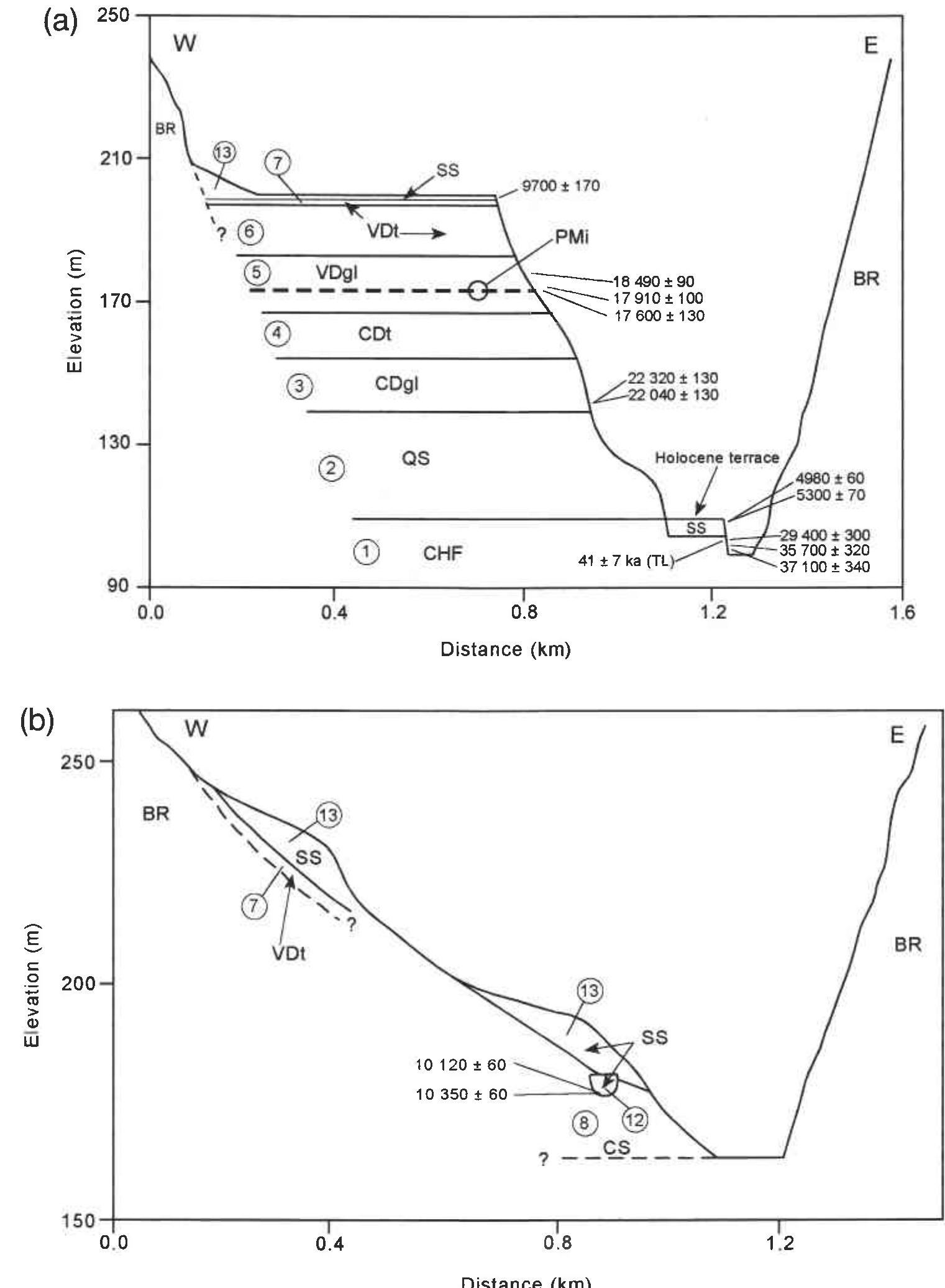 Fic. 4. composite schematic cross sections of the seymour