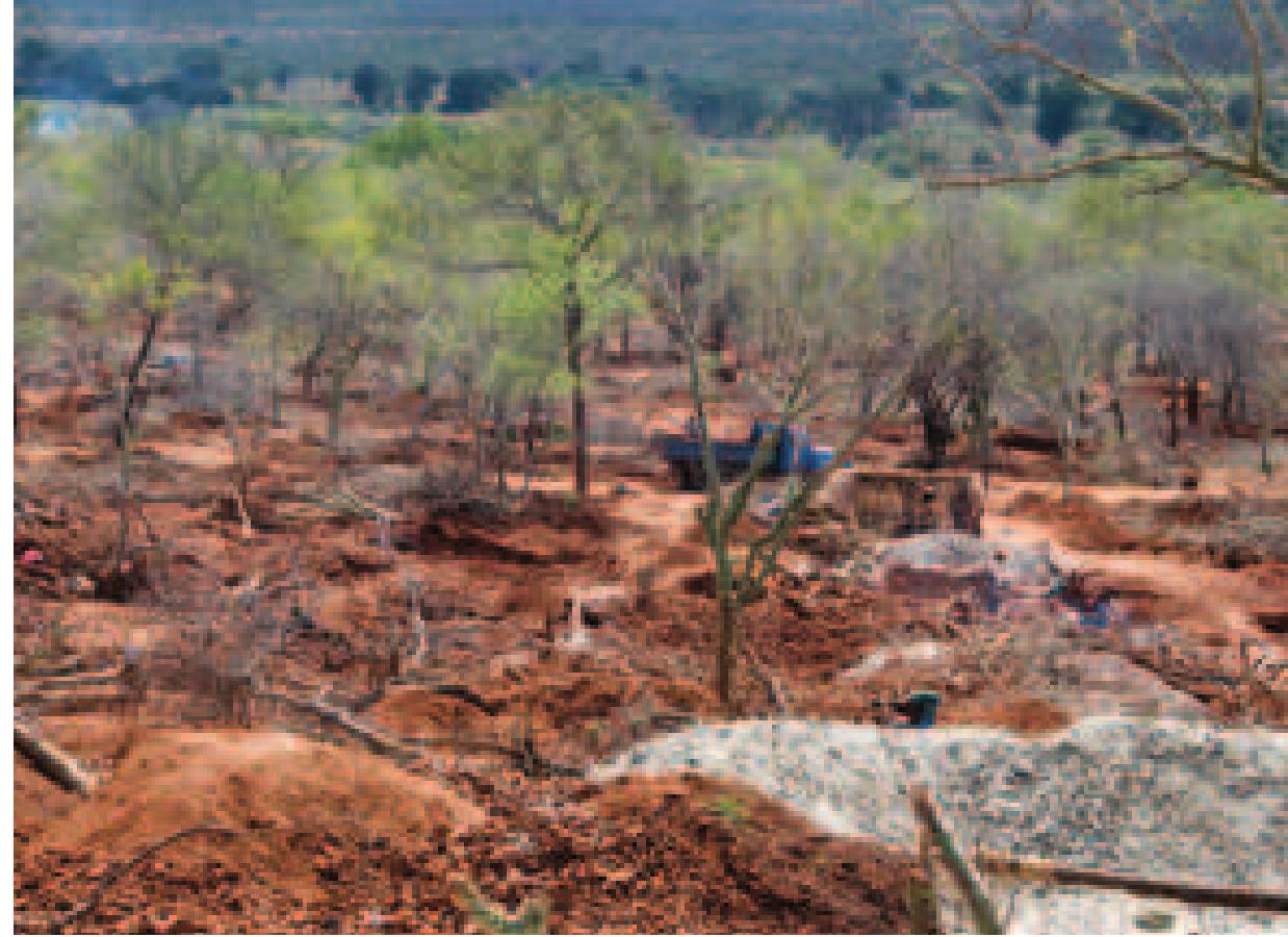 The eluvial and primary deposits at winza (both shown here)