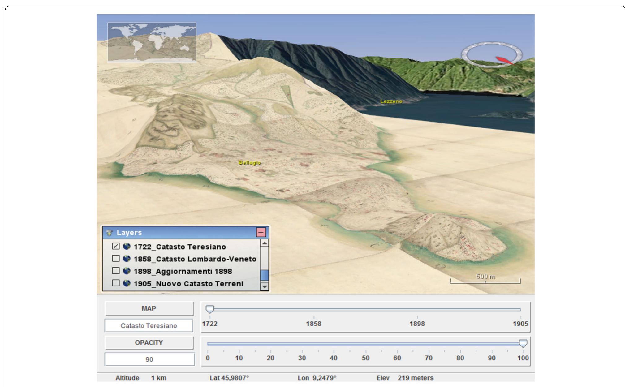 3d visualization of theresian cadastral map