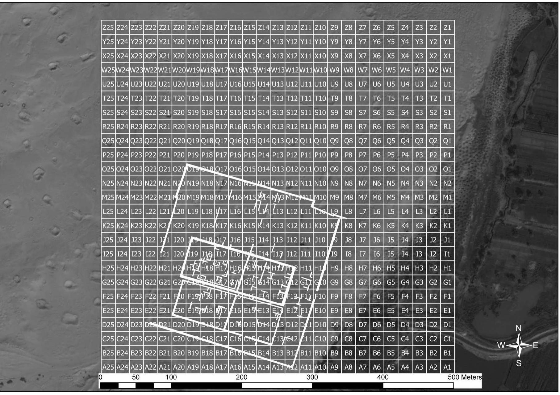 Fie. 3. major gridsquare 13, with alphanumeric grid-points