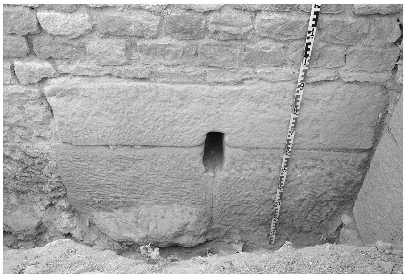 External surface of the embrasure on cell a, opening to the