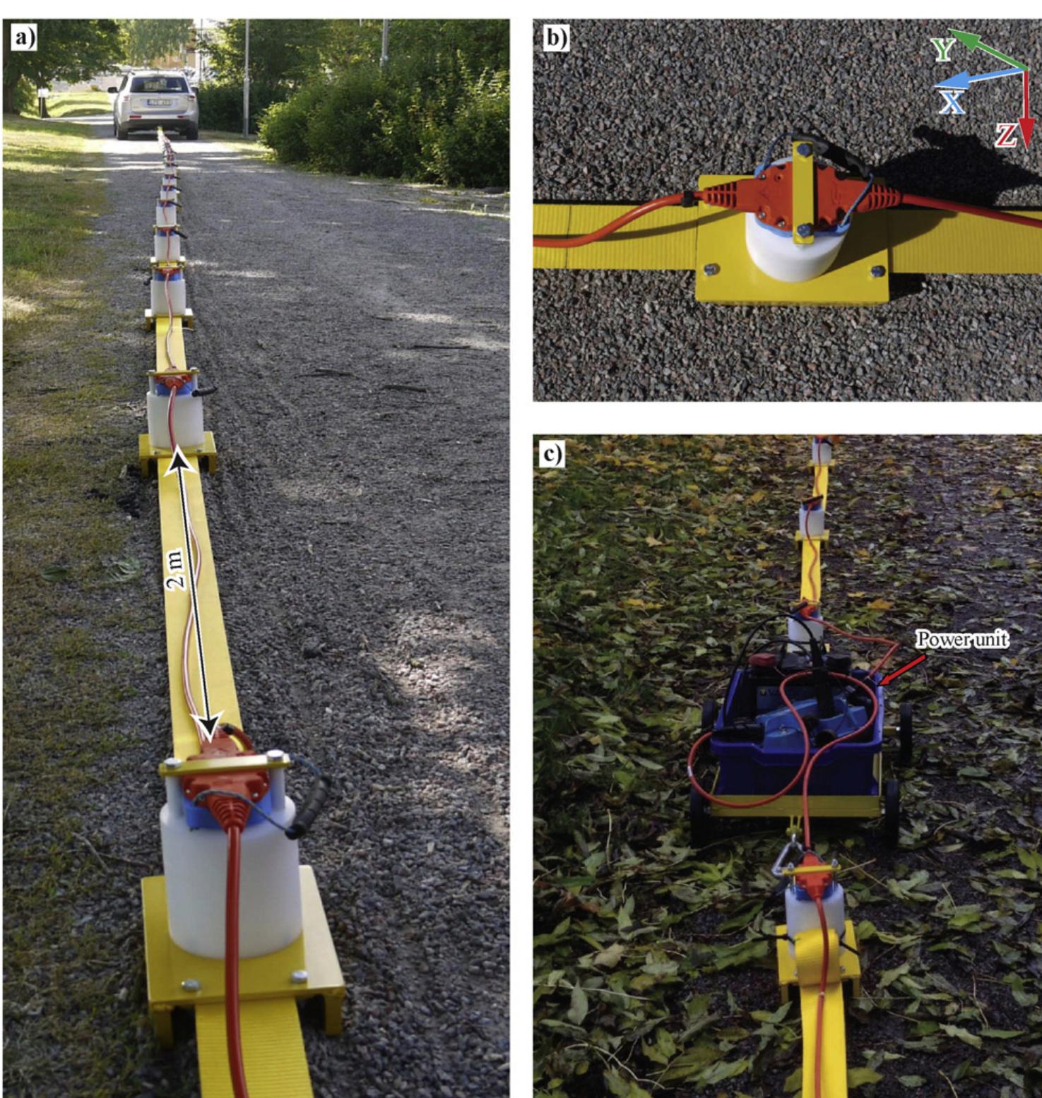 (a) mems-based seismic landstreamer developed in this study