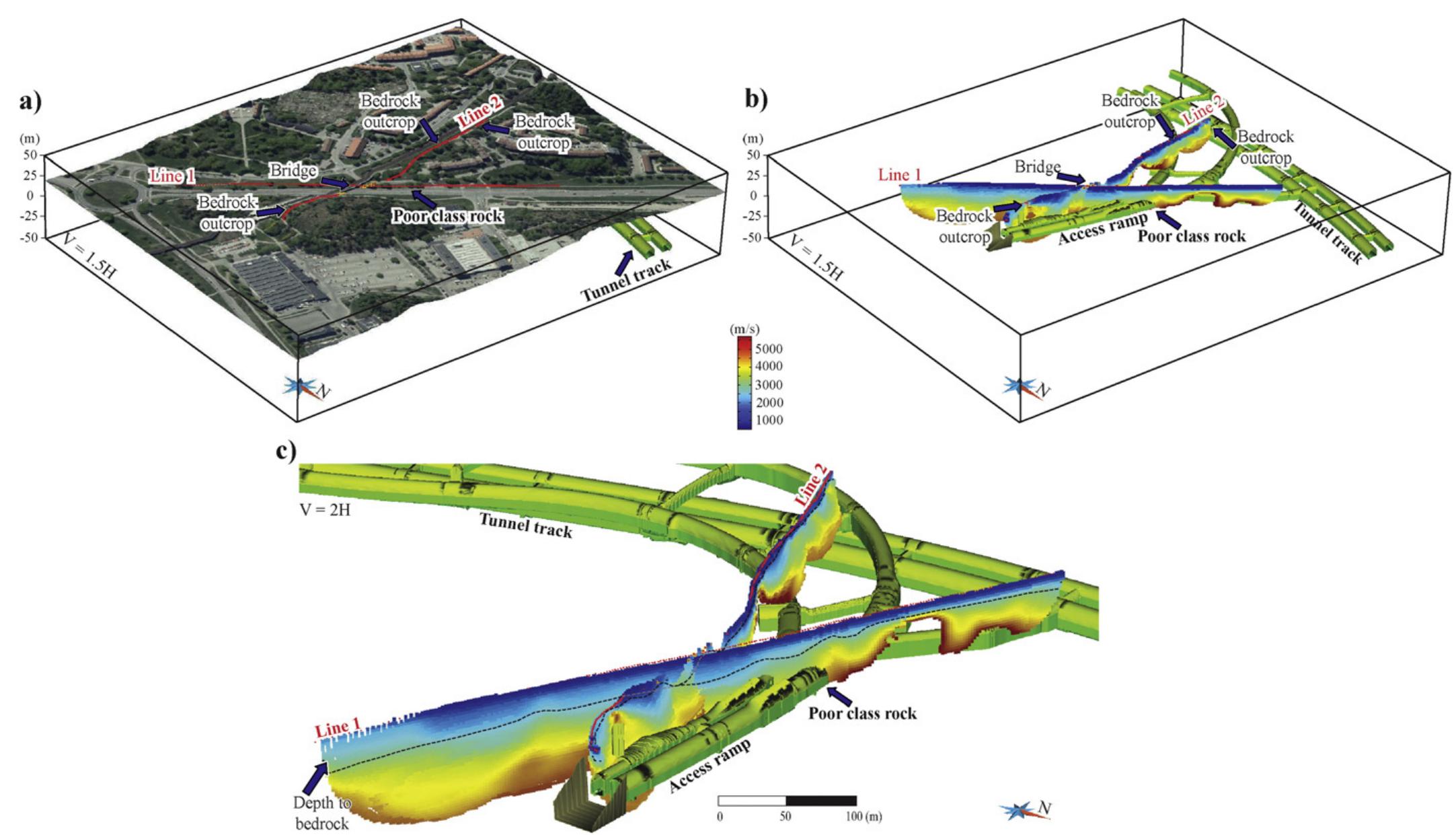 3d views showing visualization of the refraction tomography