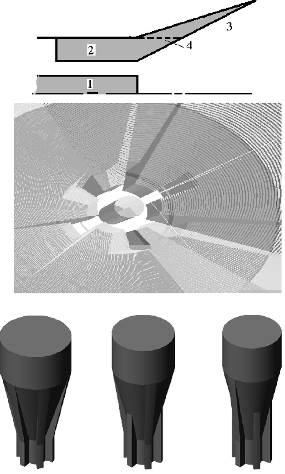 Side view of the mdo. top: 1—cathode, 2—block of cavities,