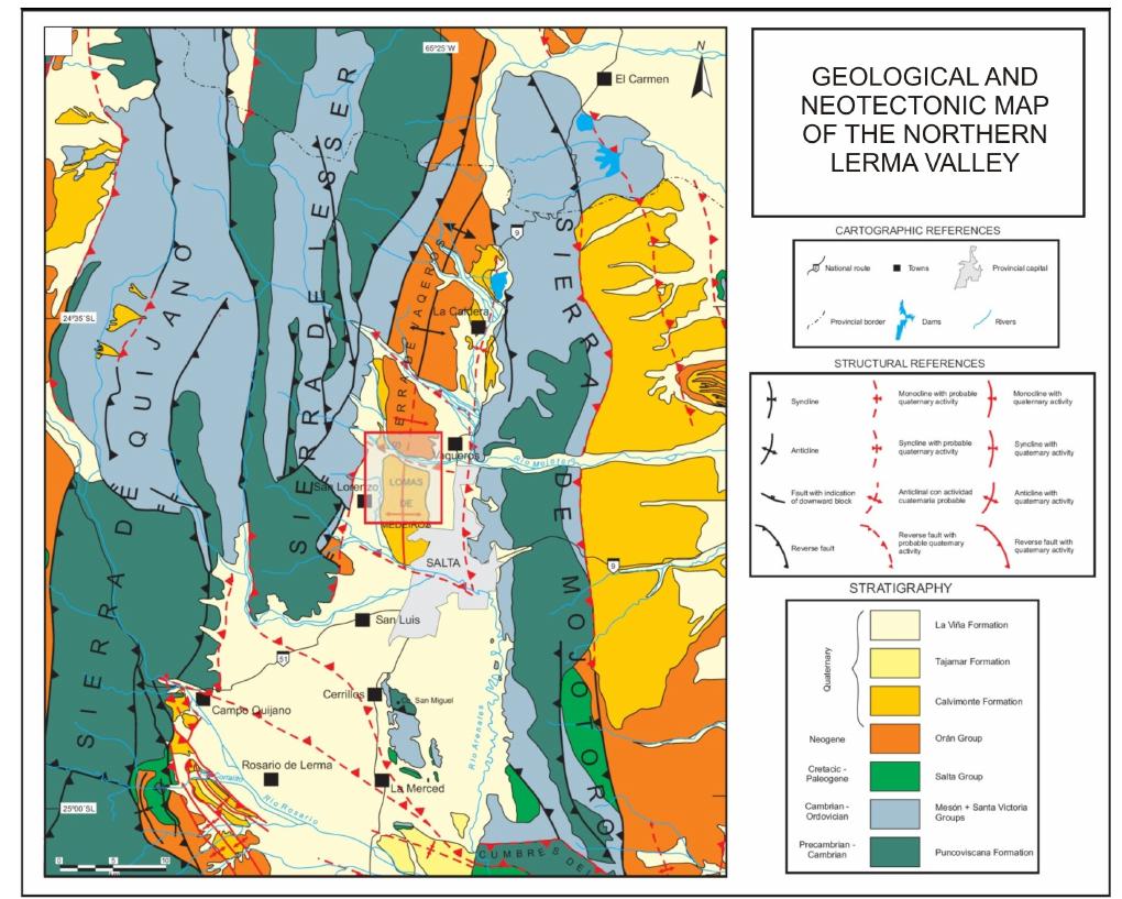 Geological and neotectonic map of the northern part of the