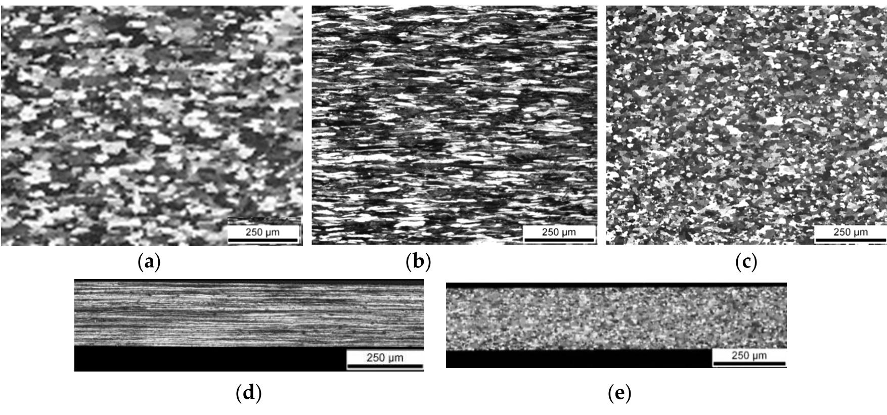The microstructure of (a) hot-rolled sheet, (b) cold-rolled