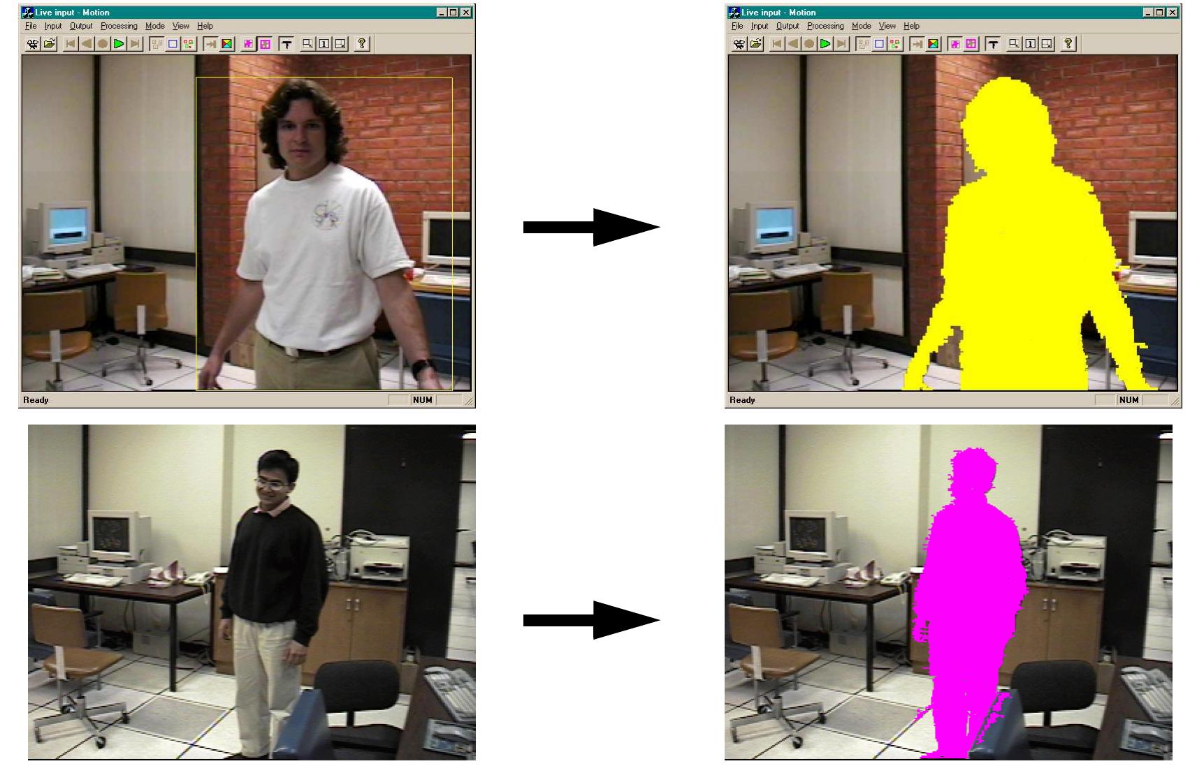 Screen shots of our system with segmentation results