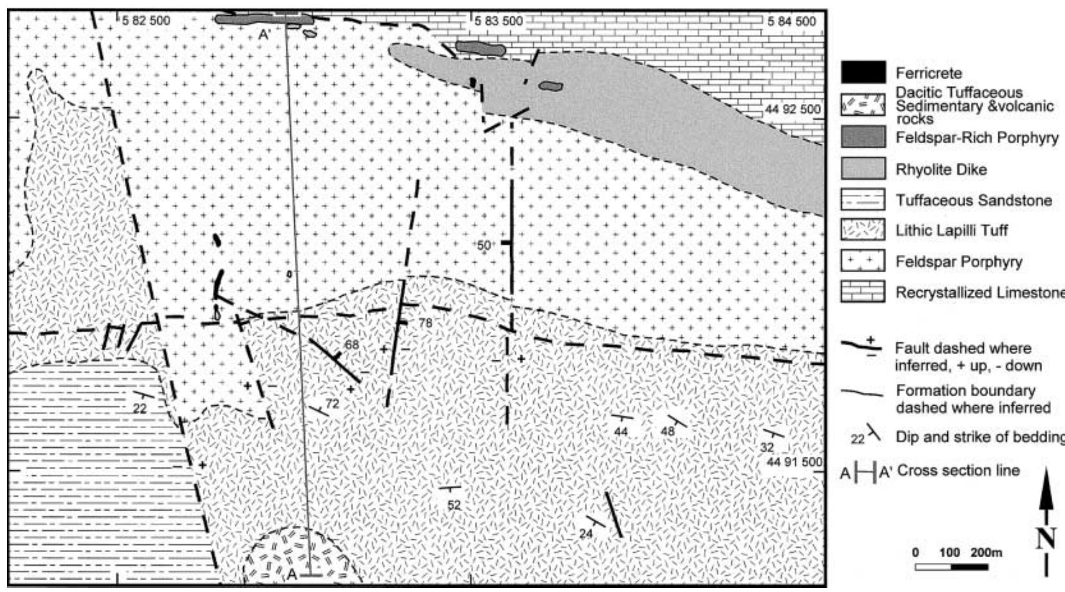 Simplified bedrock geologic and structural map of the