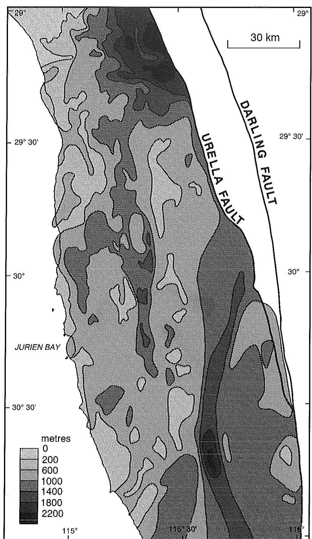 ‘igure 3: permian isopach map of the northern onshore perth