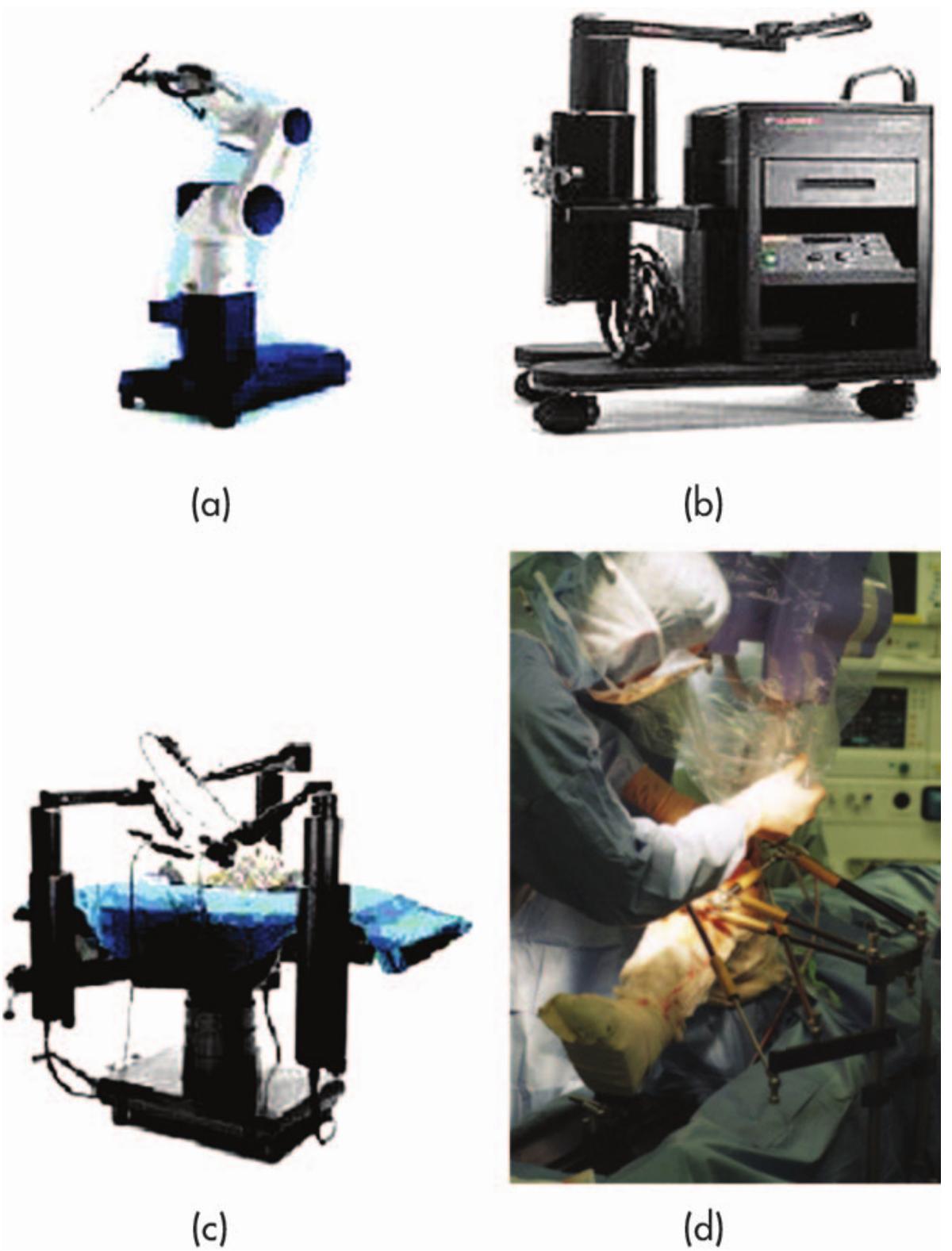 Examples of marketed robotic systems for surgery tasks: a)