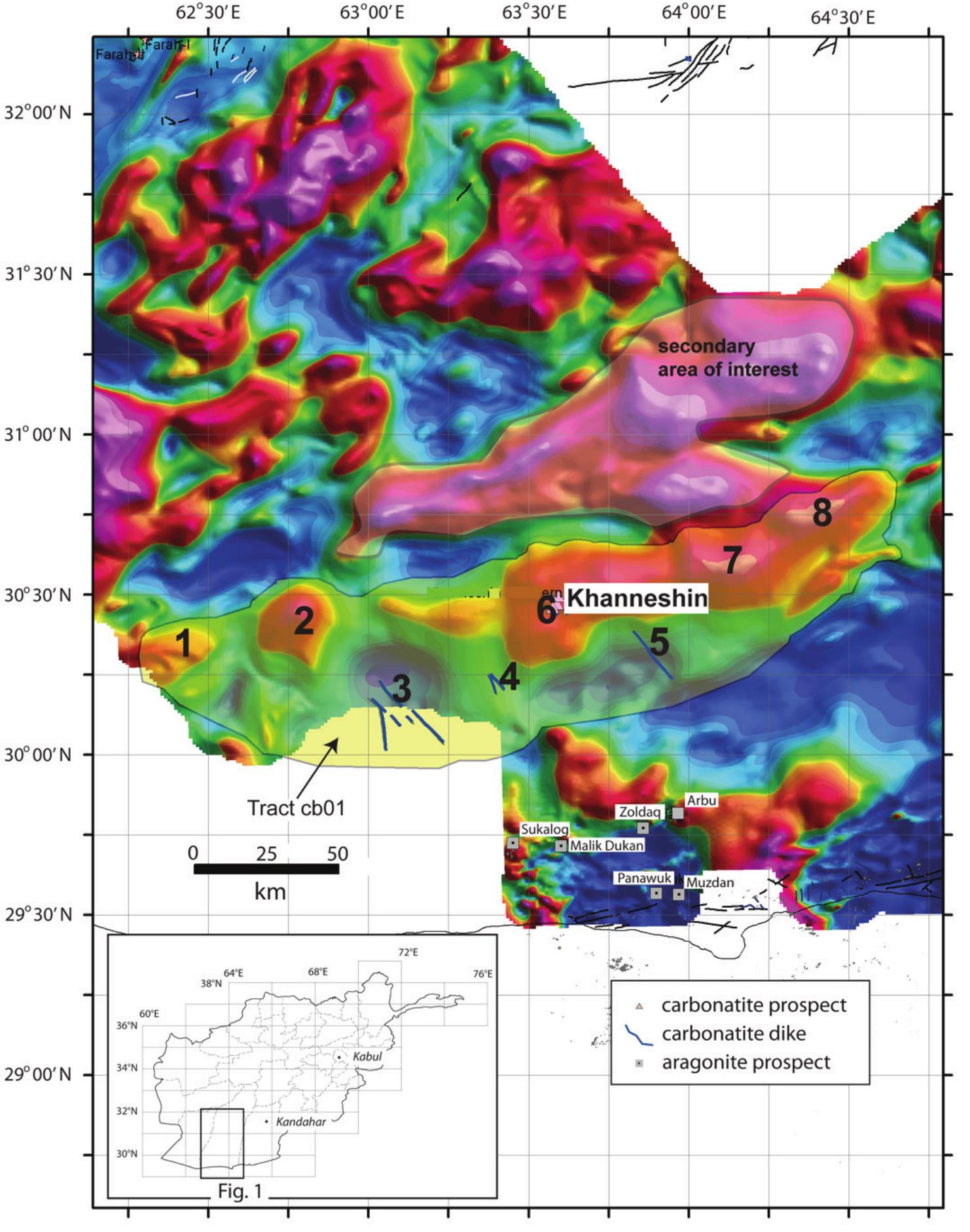 A-1. aeromagnetic map (sweeney and others, 2006) showing