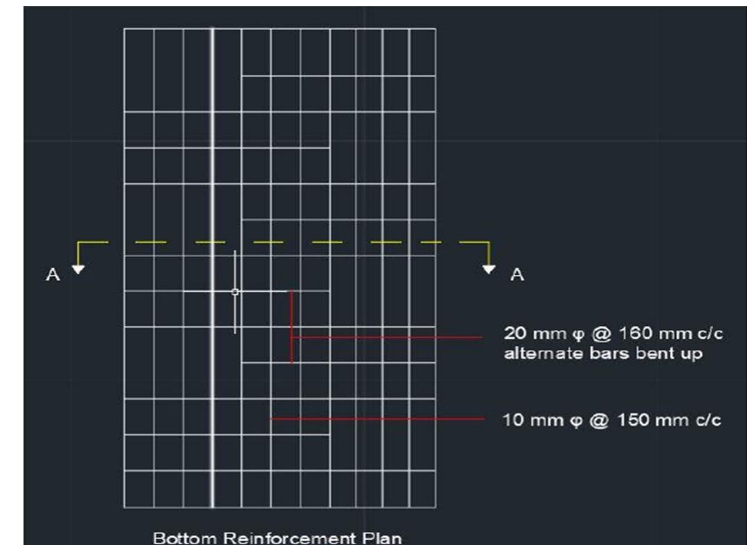Shows the slab reinforcement details for the concrete deck