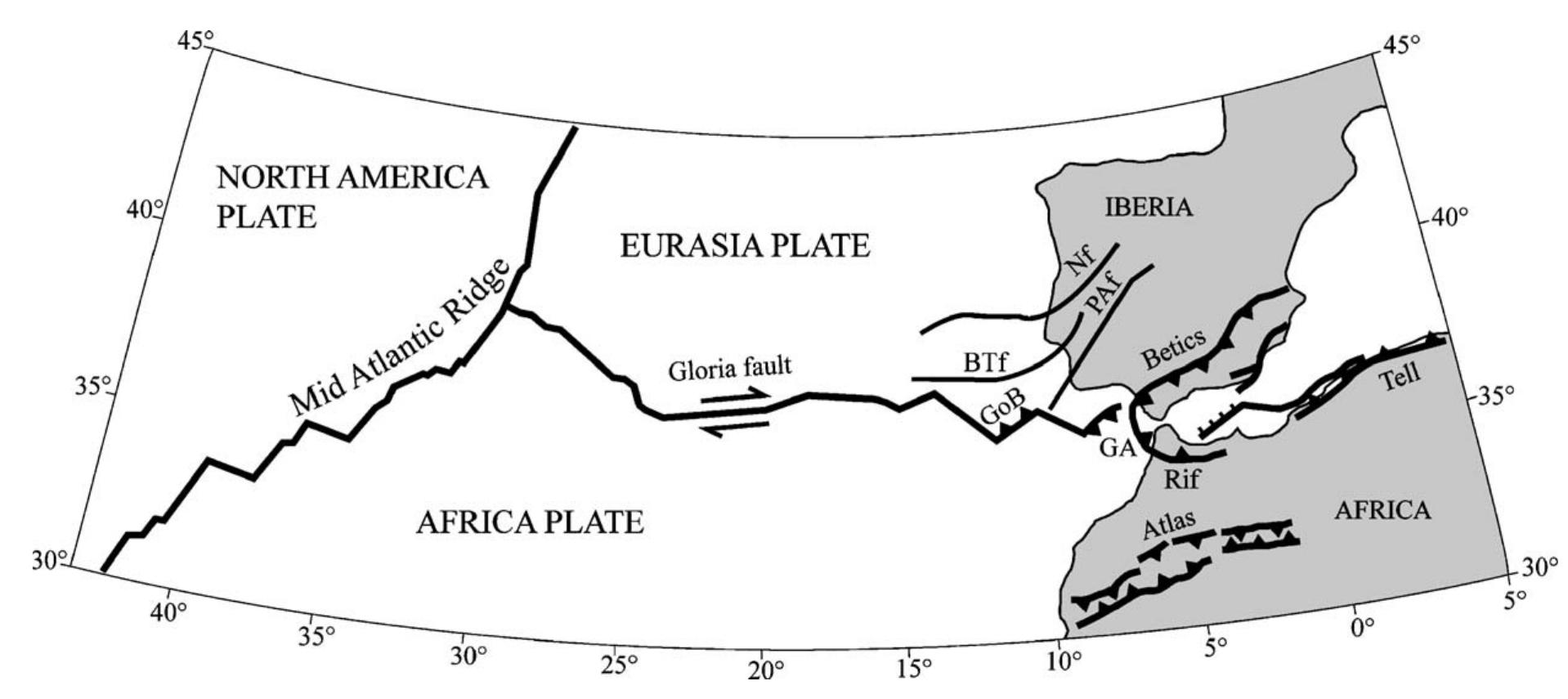 Plate tectonics framework of the gibraltar area (modified