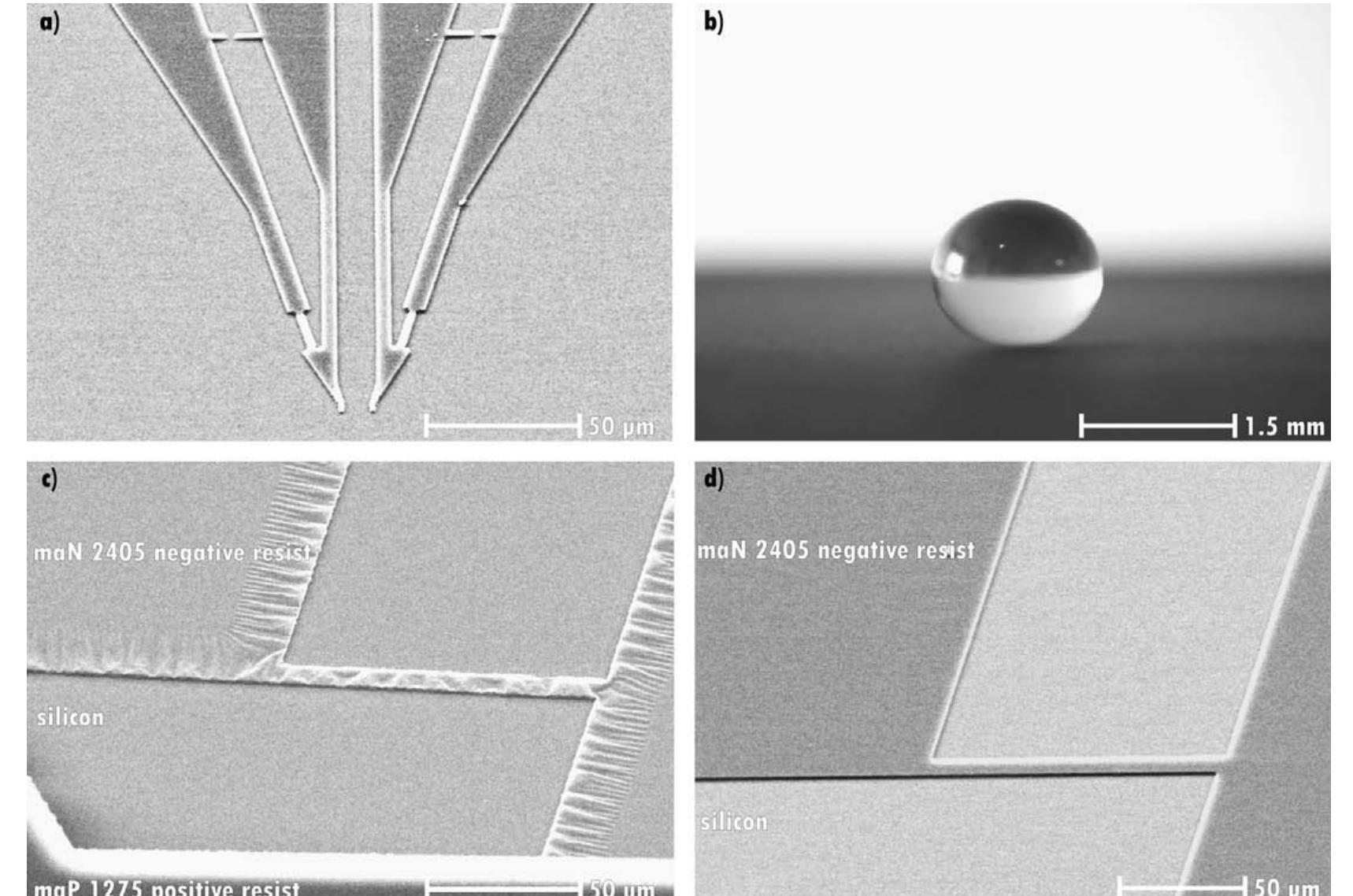 (a) fabrication of a silicon microgripper: map-1275 pattern