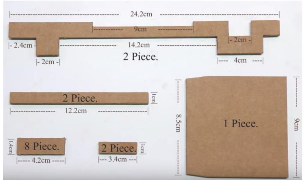 - showing parts of the cardboard