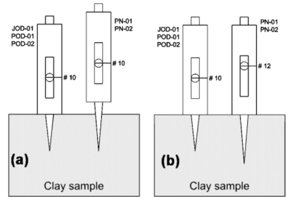Schematic structures illustrating the measured results after