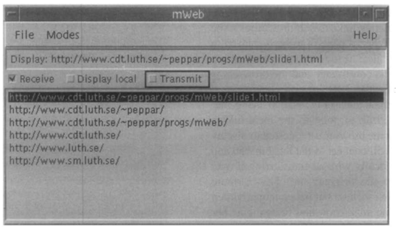 The mweb application. p. parnes et al. / computer networks