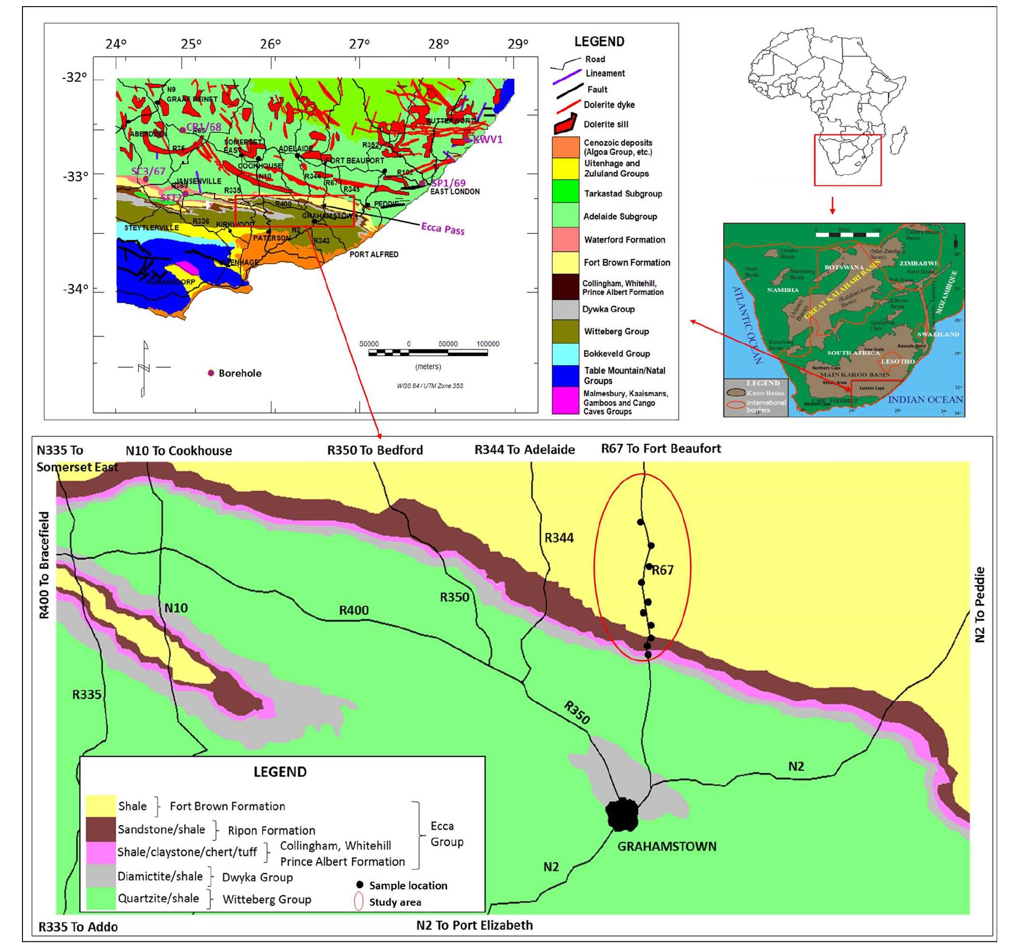 Geological map of the study area (modified from [1]). the