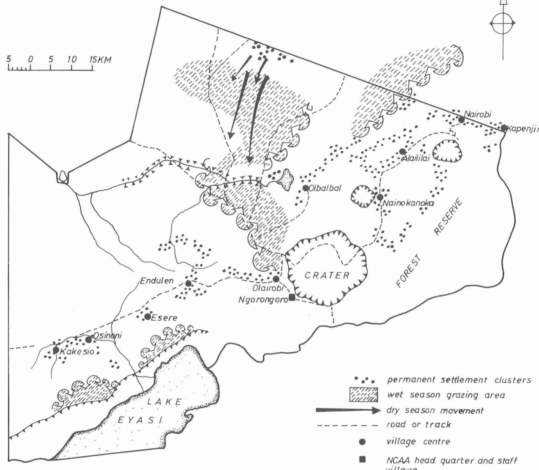 Map 5. pastoral land use and settlement pattern in the