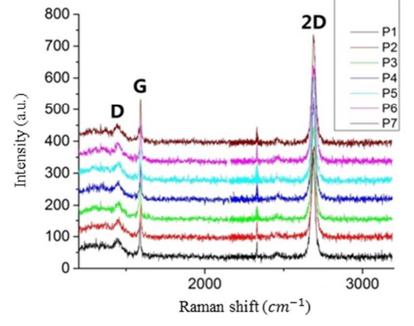 I. raman spectra for cvd monolayer graphene on a silicon
